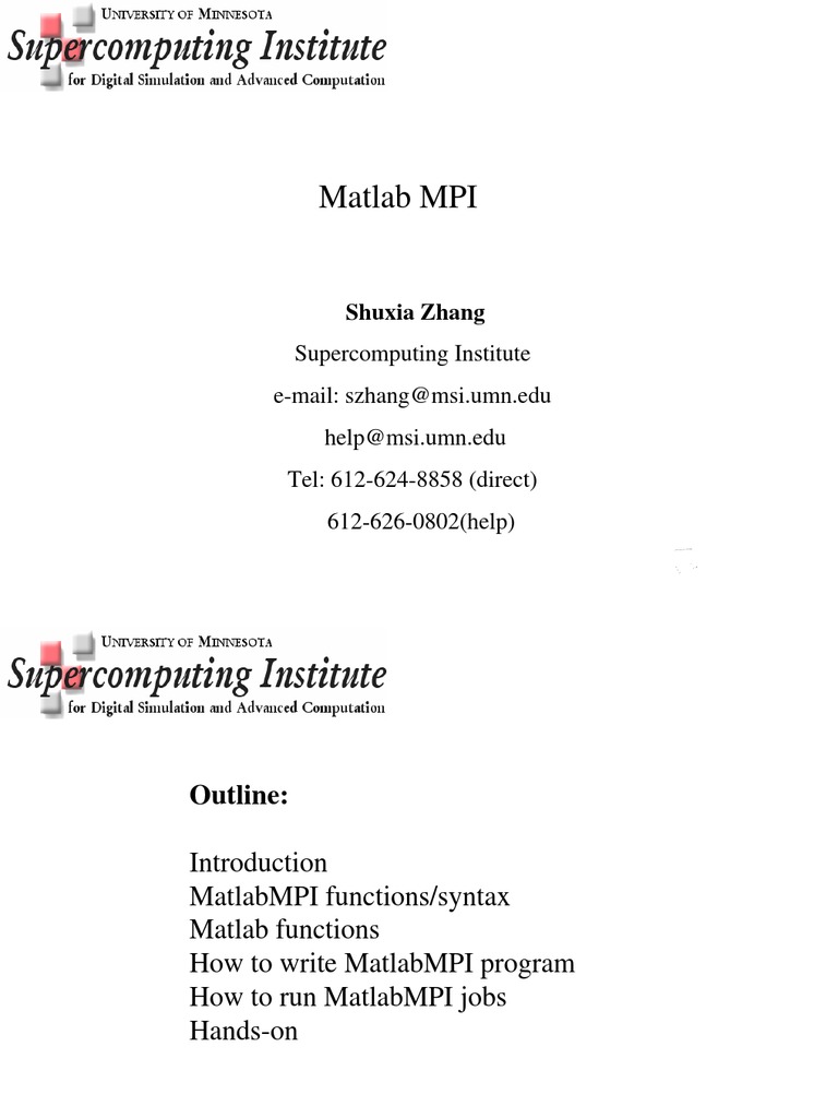 Matlab MPI | PDF