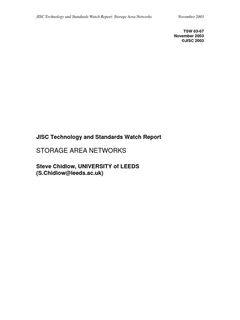 JISC Technology and Standards Watch Report | PDF | Backup | Computer Data Storage