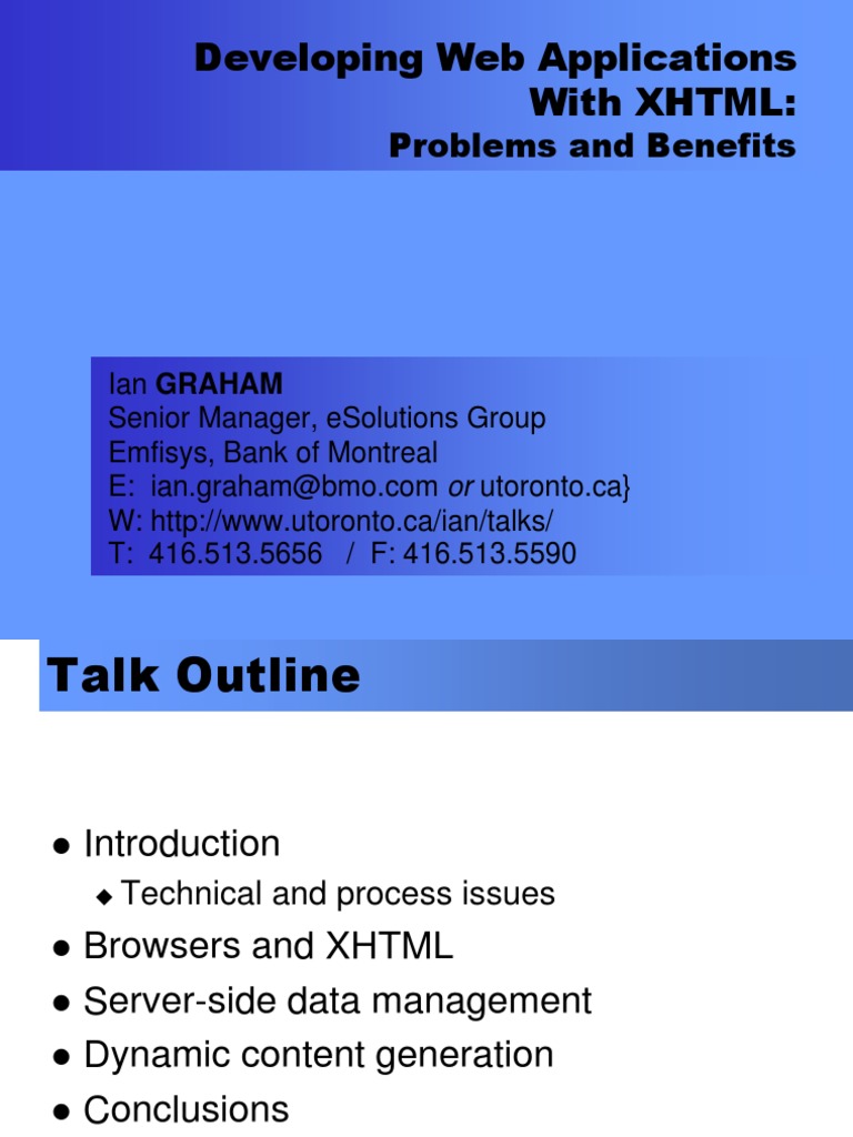 Developing Web Applications With XHTML:: Problems and Benefits | PDF ...