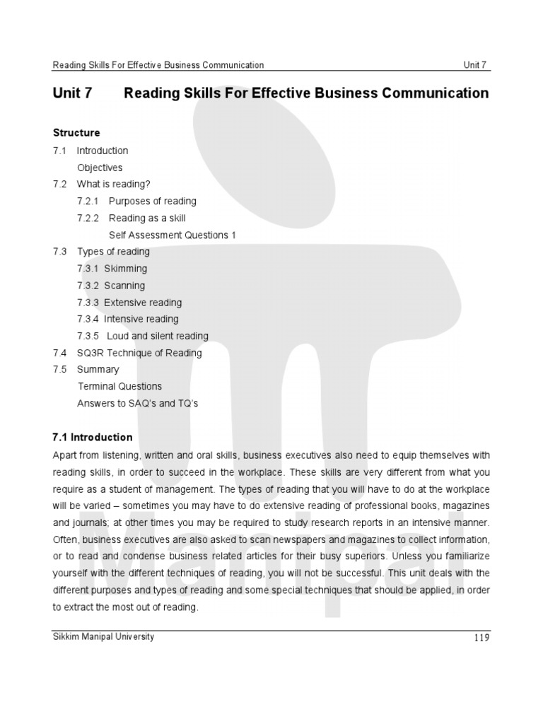 7.reading Skills For Effective Business Communication | PDF | Stars ...