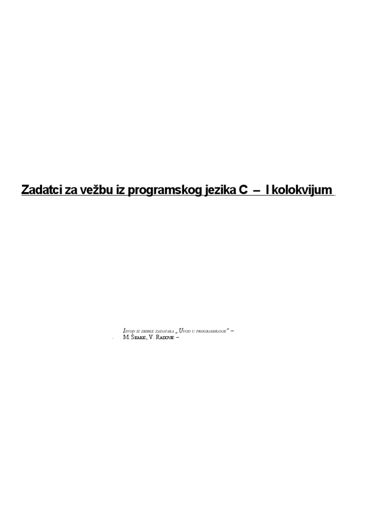 Programiranje Zadaci | PDF
