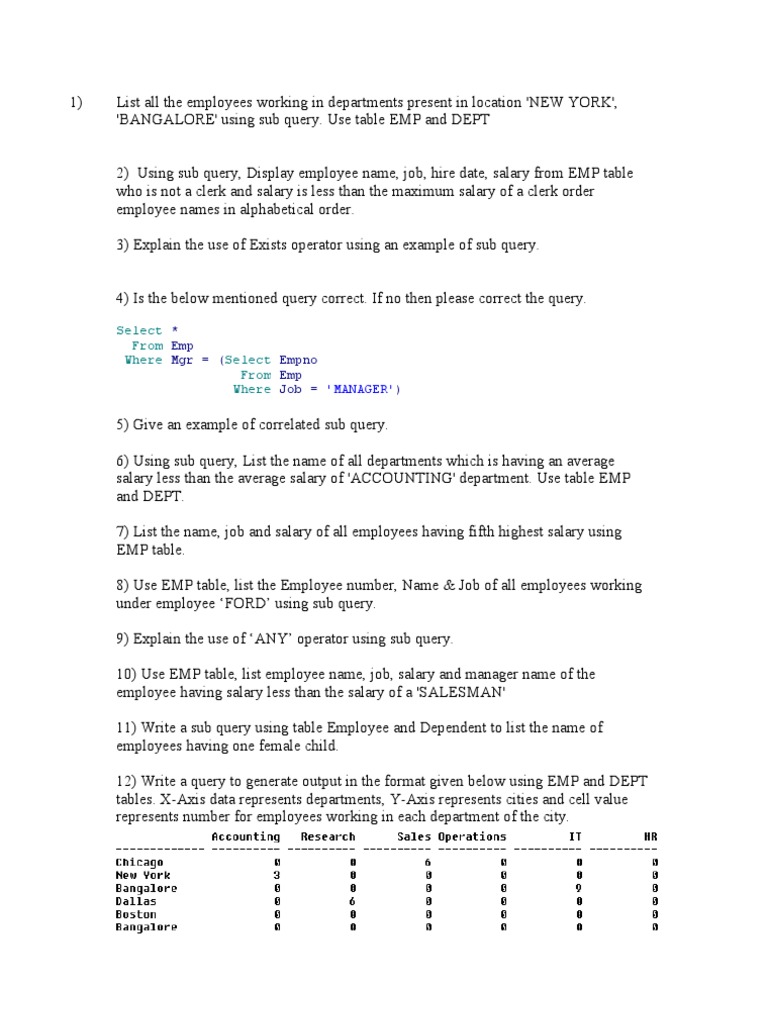 Assignments 3 | PDF | Sql | Databases Assignments 3 | PDF | Sql | Databases