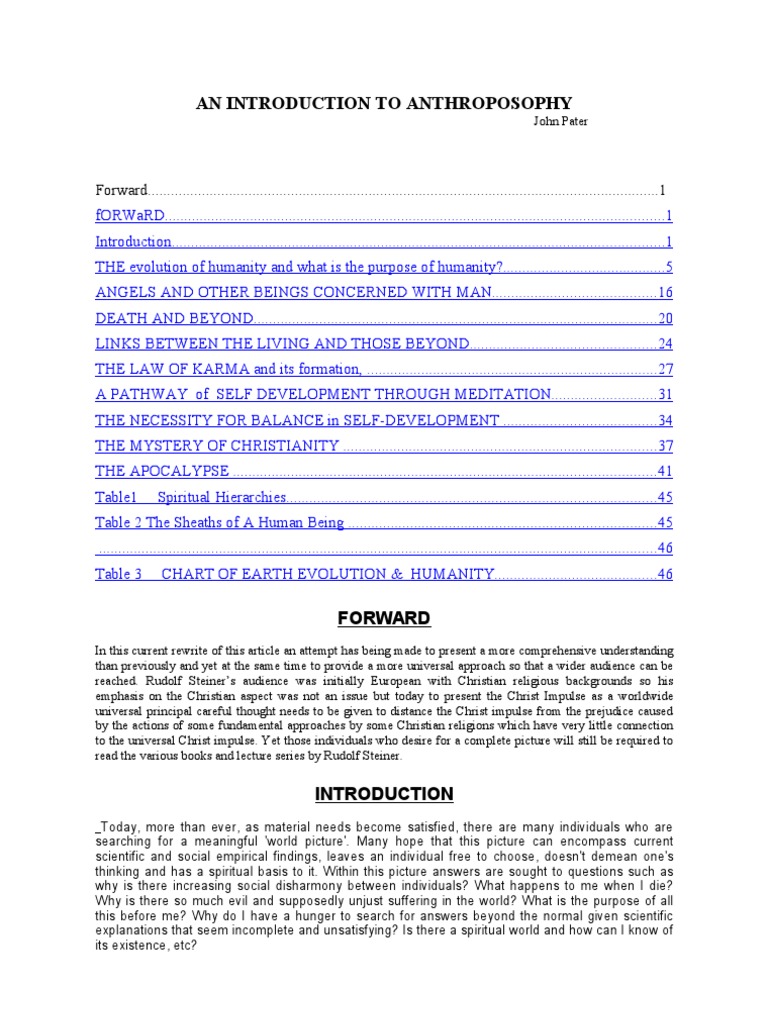 Introduction To Anthroposophy | PDF | Rudolf Steiner | Soul