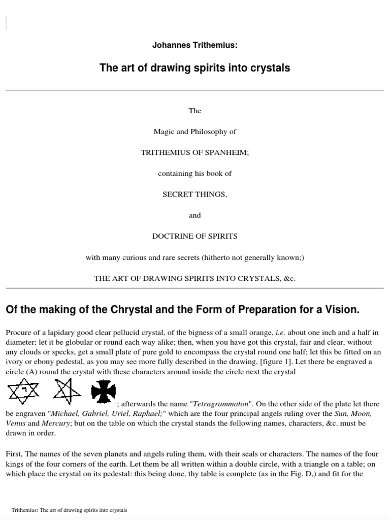 The Art of Drawing Spirits Into Crystals | PDF