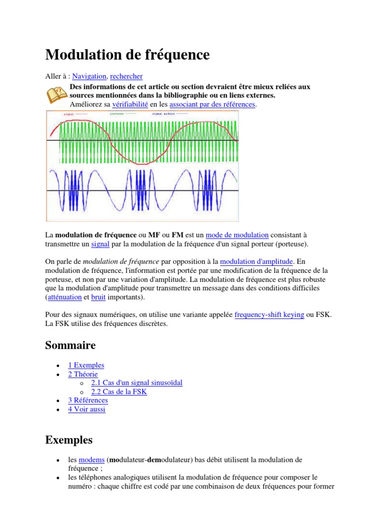 Modulation de Fréquence | PDF | Modulation de fréquence | Modulation