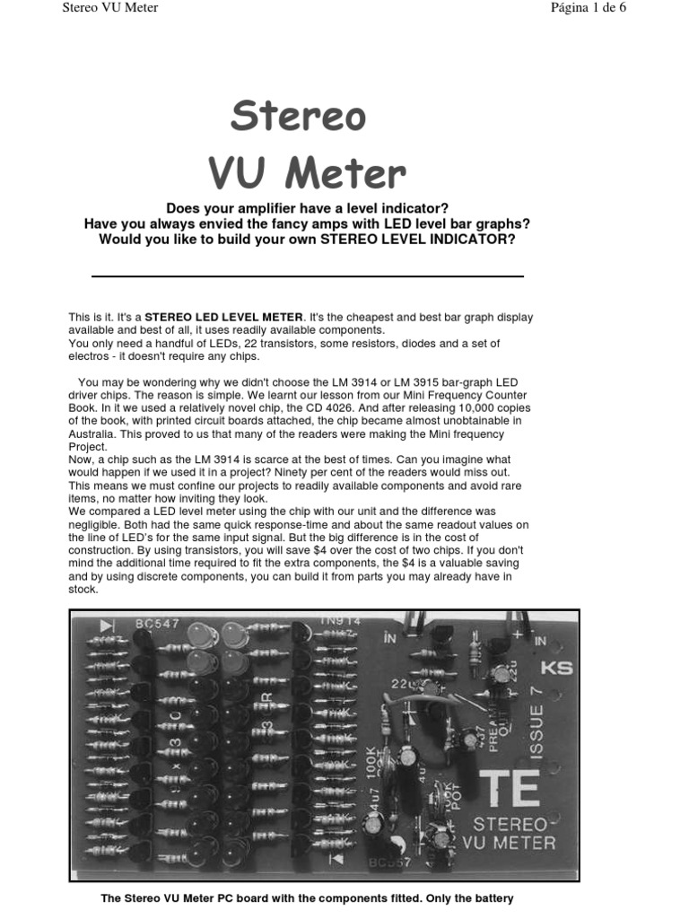 Vu Meter | Download Free PDF | Transistor | Amplifier