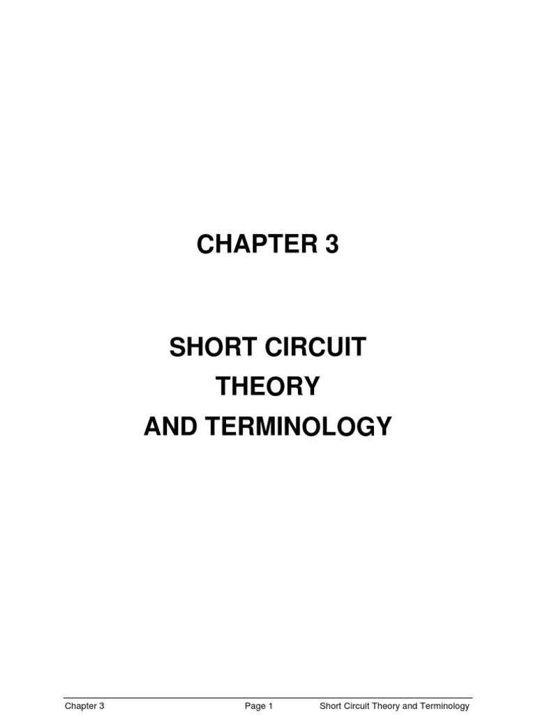 New Chapter 3 Short Circuit Theory and Terminology | PDF | Electric ...