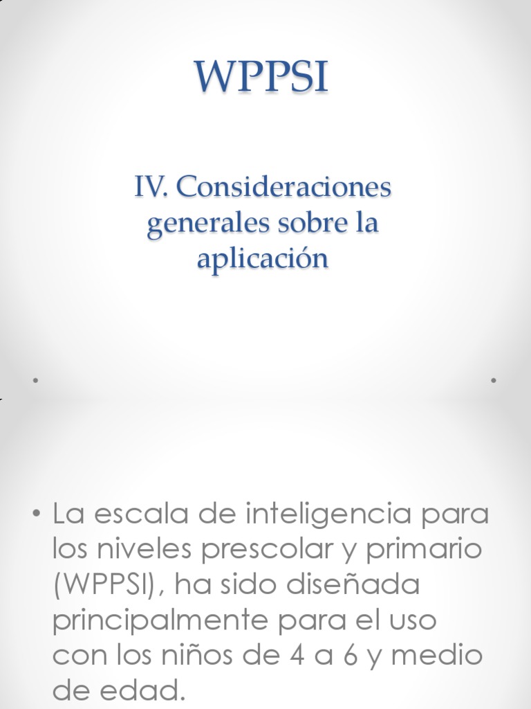 Wppsi | PDF | Discapacidad intelectual | Pena capital