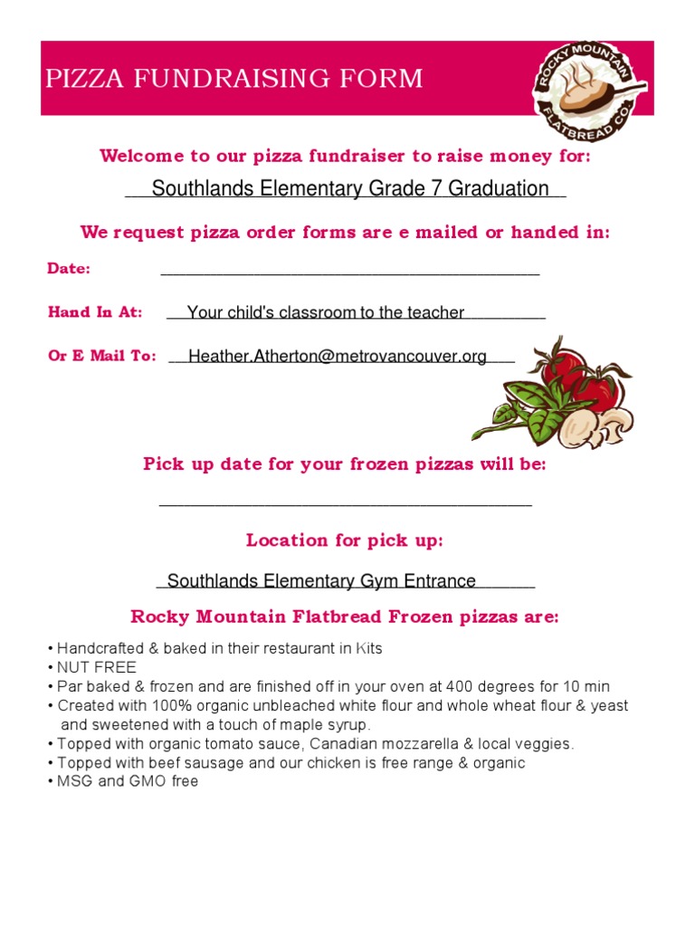 Pizza Fundraising Form | PDF | Pizza | Tomato Sauce