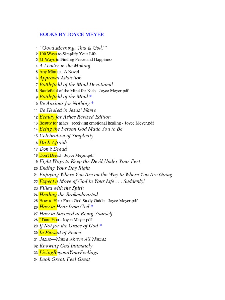 Books by Joyce Meyer | PDF | Forgiveness | Love
