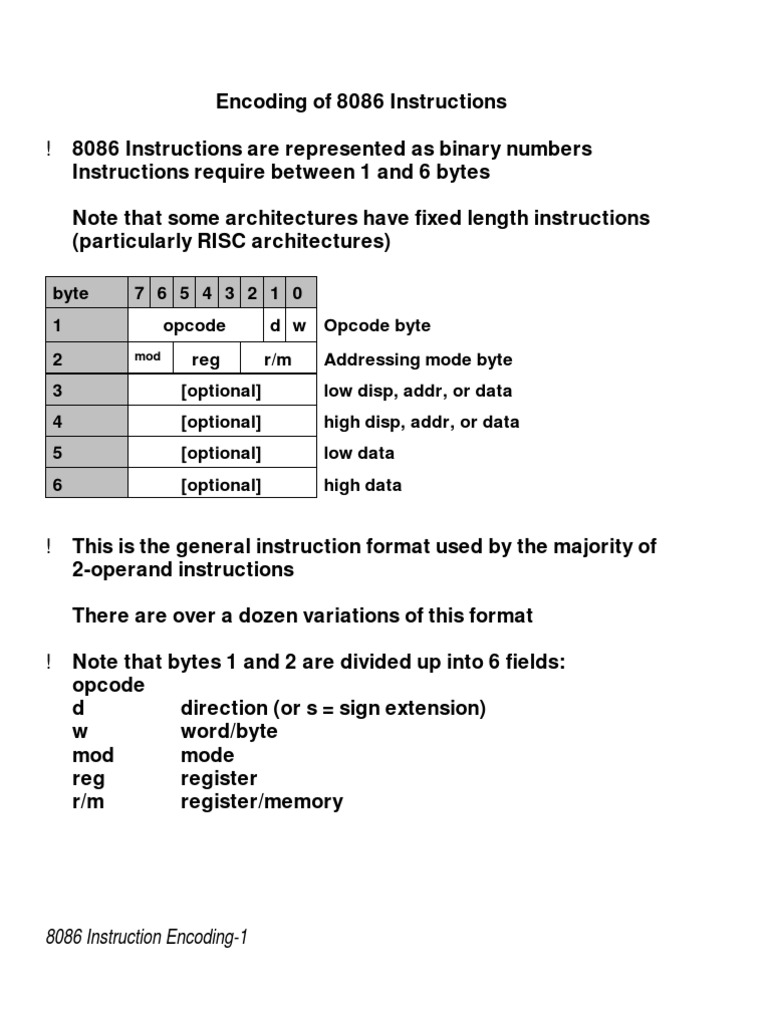 80x85 Format | PDF | Instruction Set | Byte