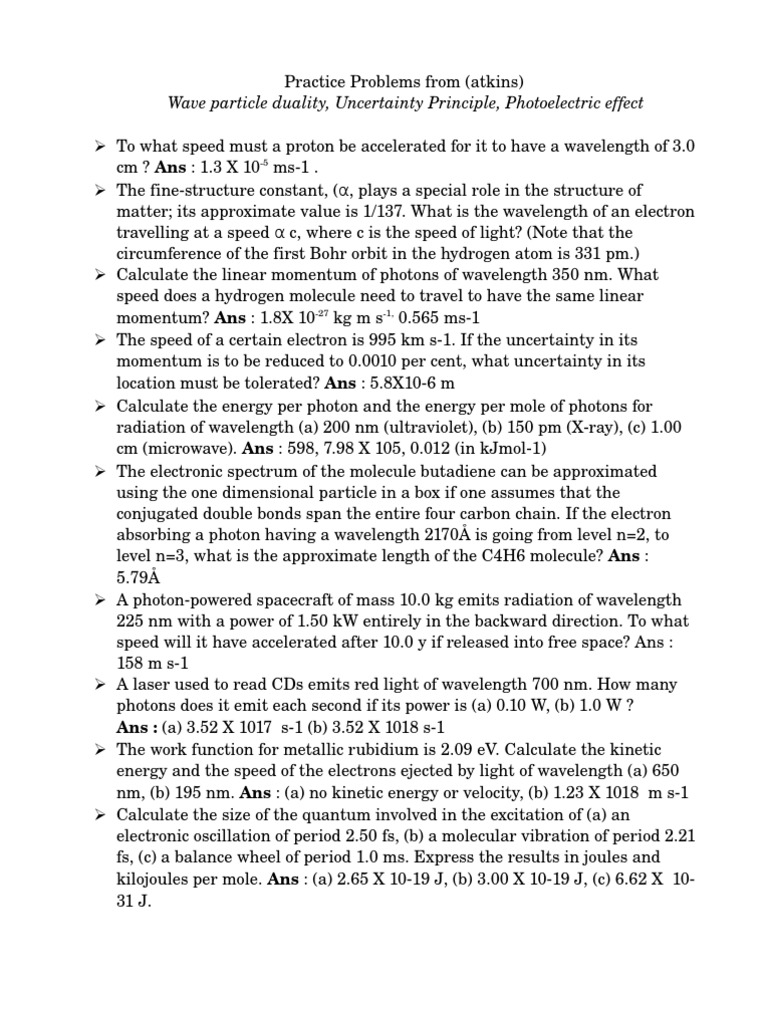 Wave Particle Duality, Uncertainty Principle and Photoelectric Effect ...