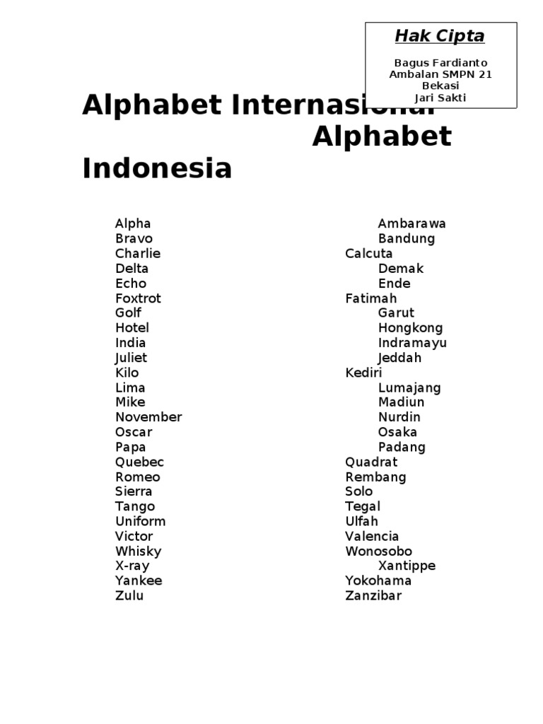 Alphabet International Dan Alphabet Indonesia | PDF