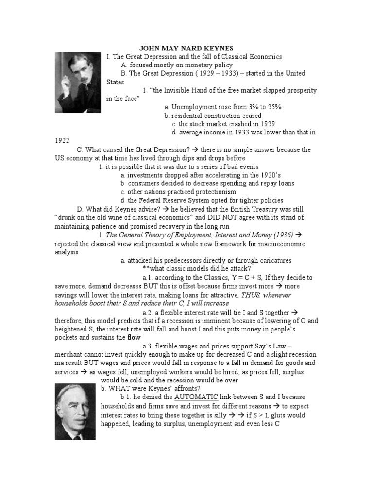 Lec # 18 - John Maynard Keynes | PDF | Recession | Keynesian Economics