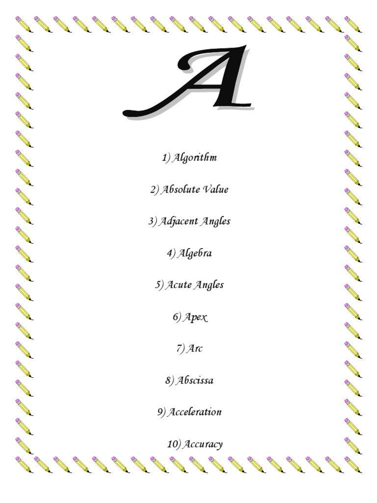 Maths Dictionary | PDF | Teaching Mathematics
