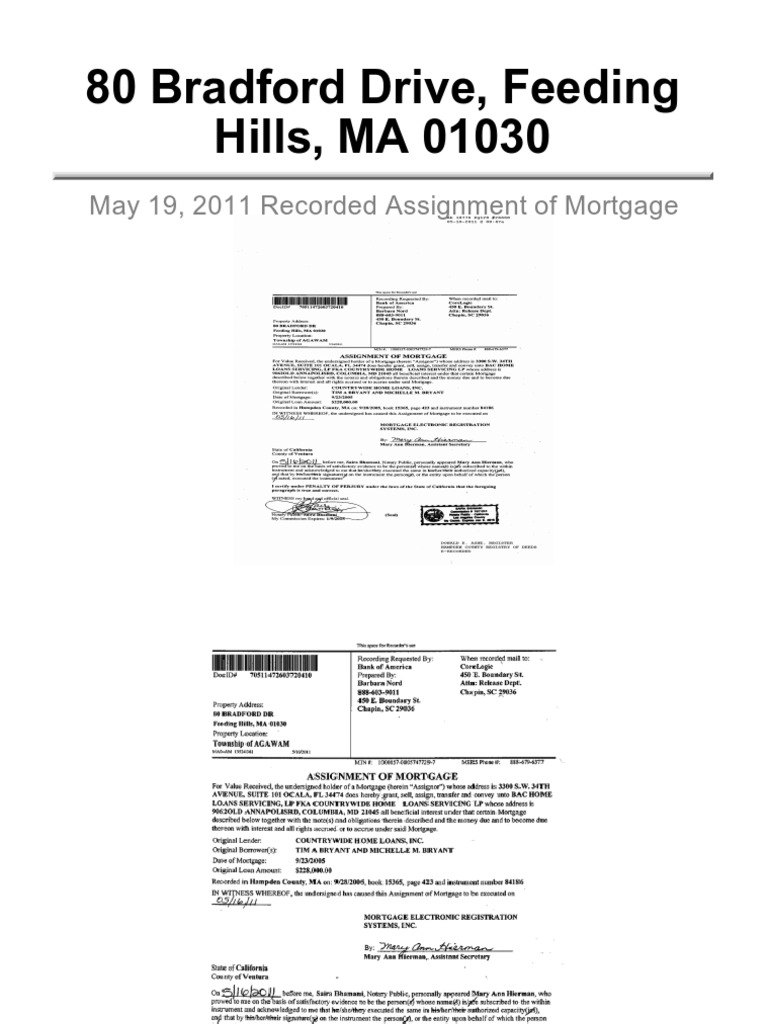 The Ridiculousness of MERS, As Evidence by The 2011 Assignment On My ...