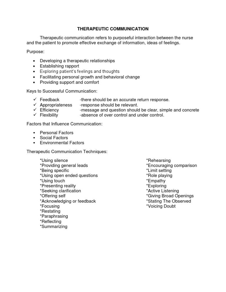 therapeutic communication