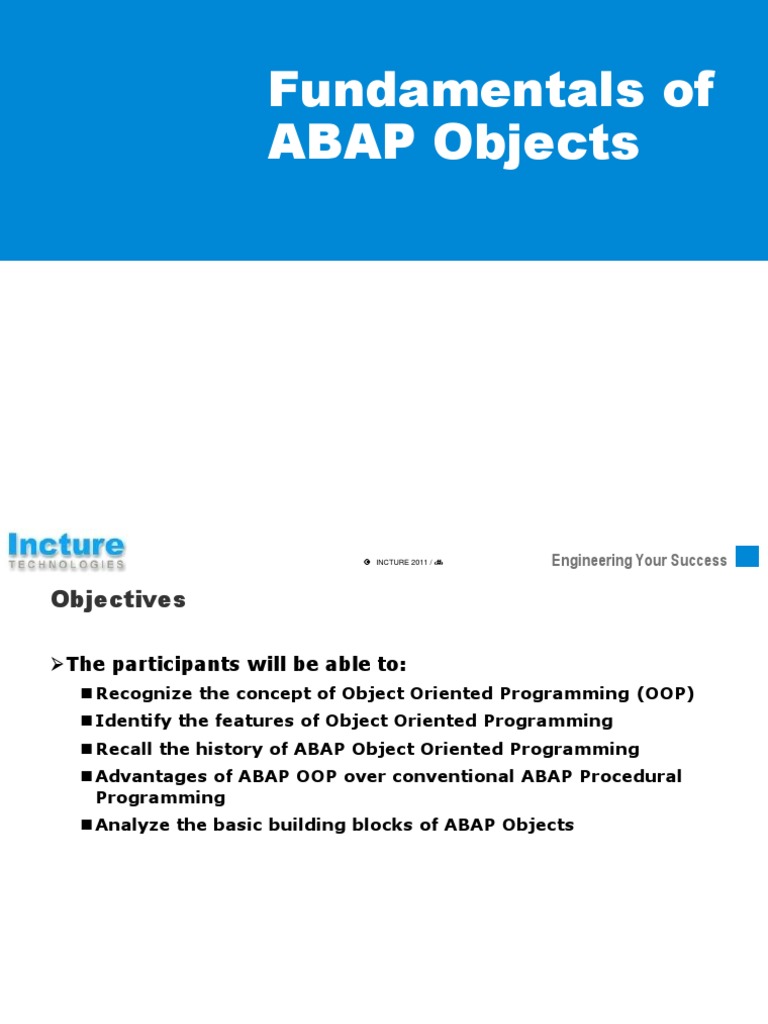 Fundamentals of ABAP Objects | Download Free PDF | Class (Computer Programming) | Object ...