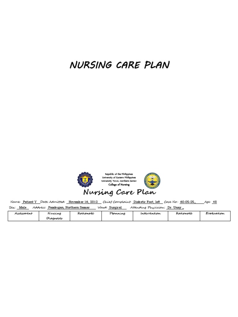 NCP For DM | PDF | Diabetes Mellitus | Wound