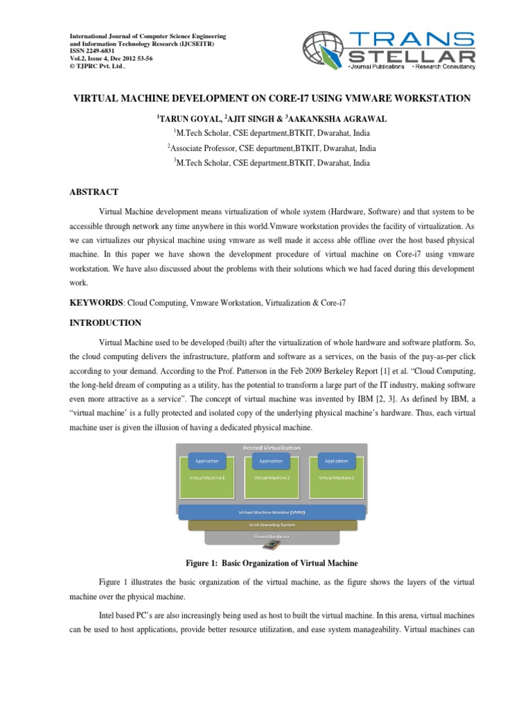 Virtual Machine Development On Core-I7 Using Vmware Workstation | PDF ...
