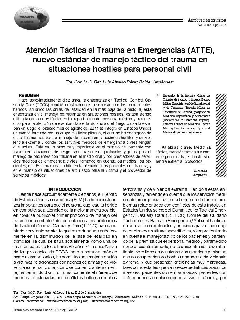 Atencion Táctica Al Trauma en Emergencias | PDF | Herida | Quemar