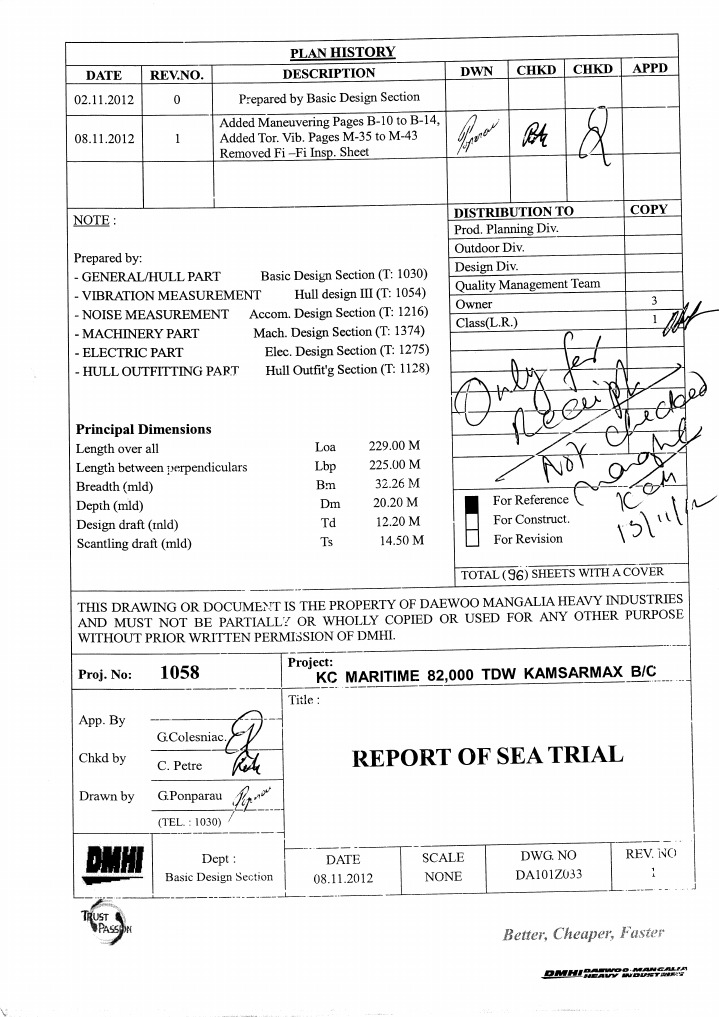 Sea Trial Report Darya Devi | PDF