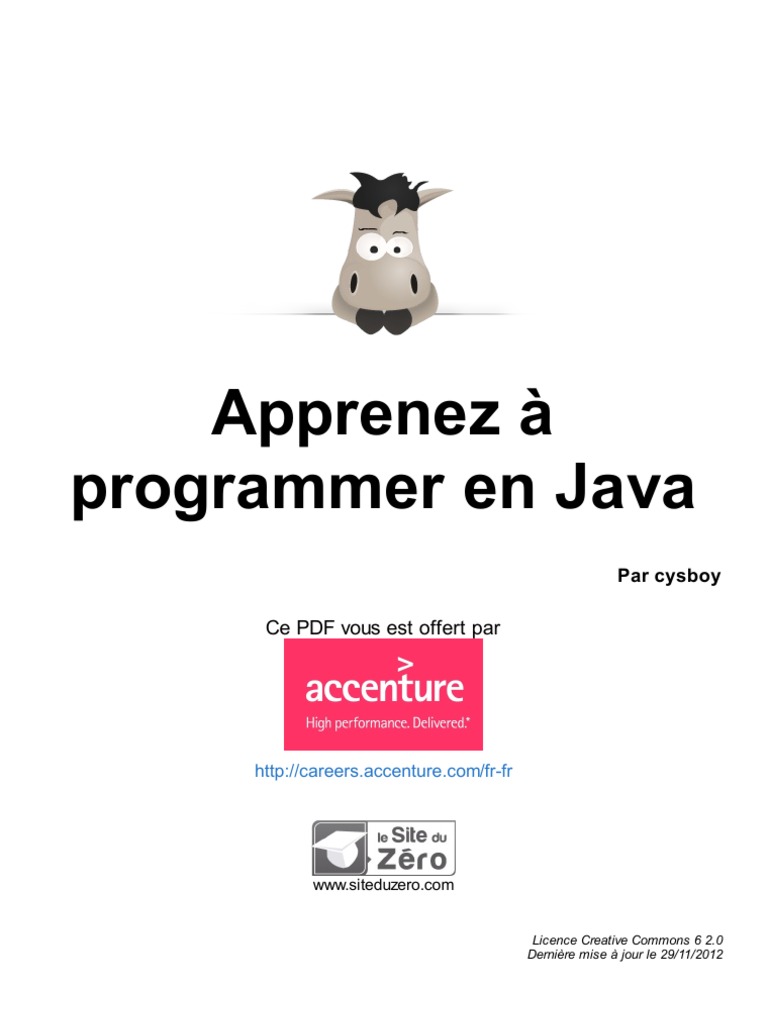 Apprenez A Programmer en Java PDF | PDF | Java (Langage de ...