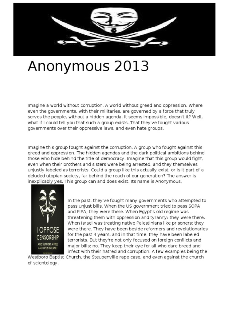 Anonymous 2013 | PDF | Twitter | Social Networking Service