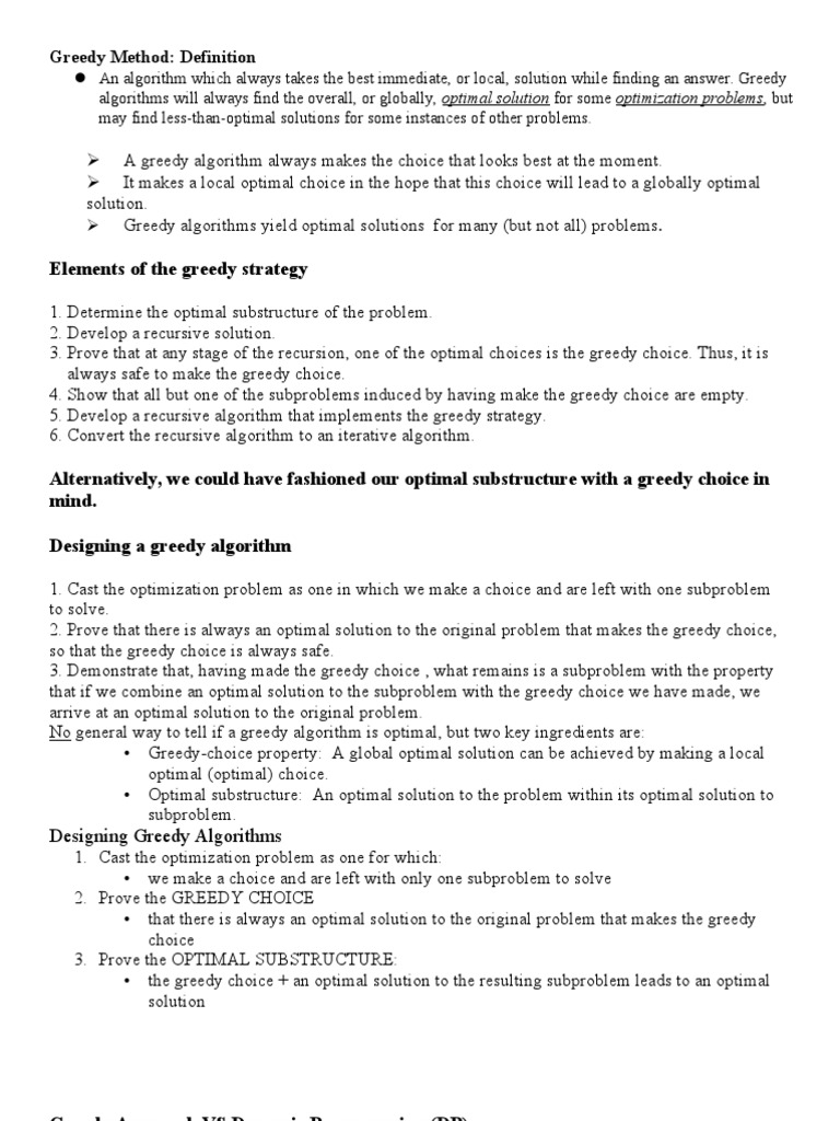 Greedy Note | Download Free PDF | Mathematical Optimization | Dynamic Programming