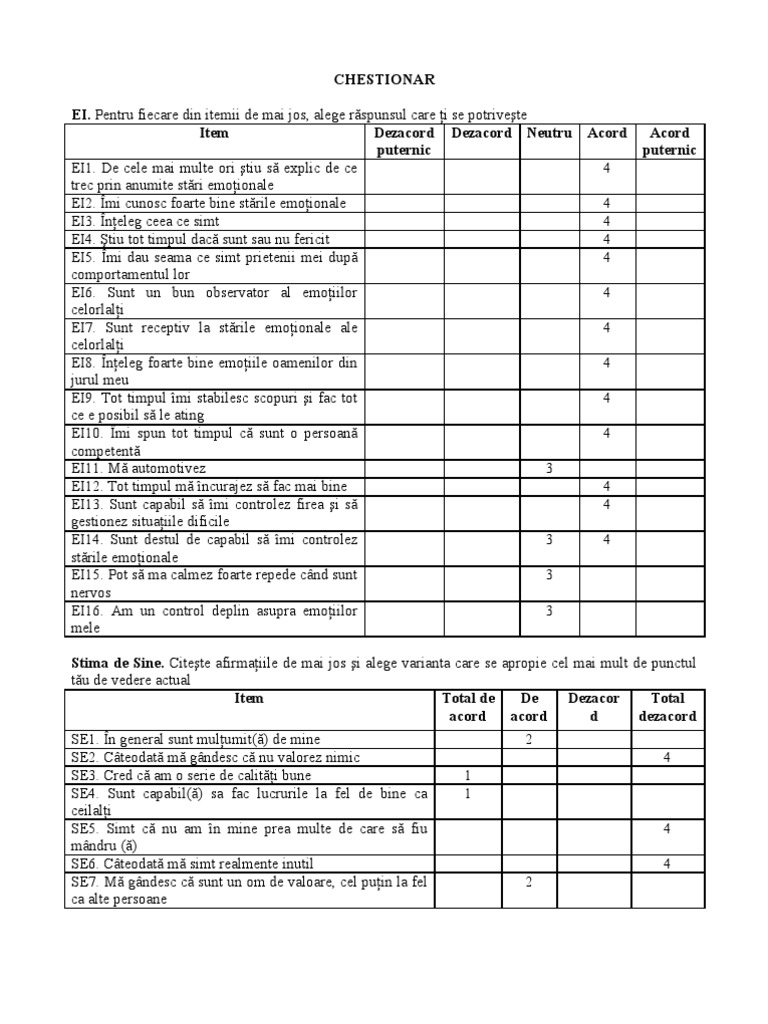 Chestionar | PDF