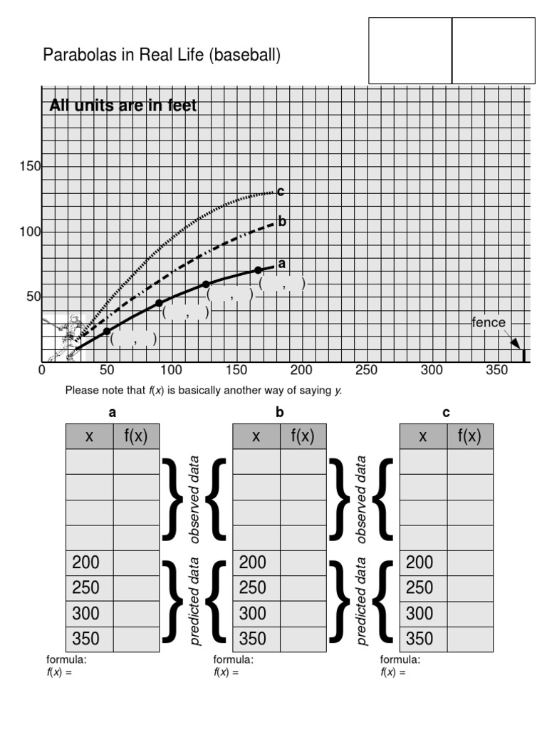 Baseball Parabola Analysis | PDF | Teaching Mathematics | Mathematical ...