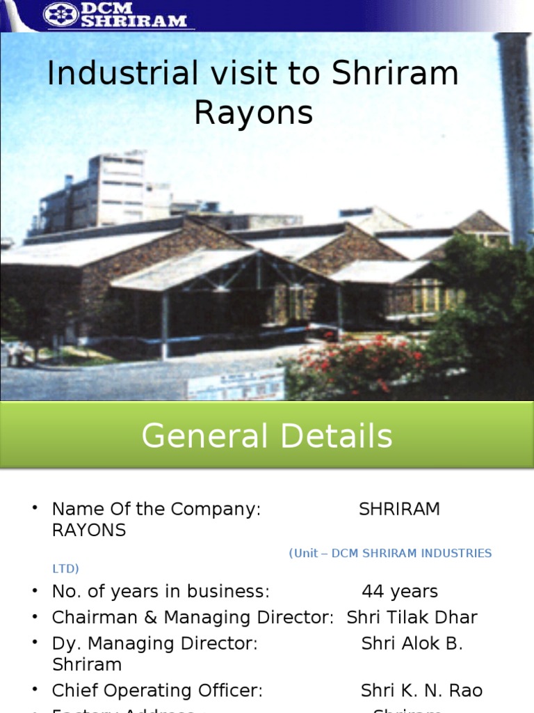 Industrial Visit To Shriram Rayons | PDF