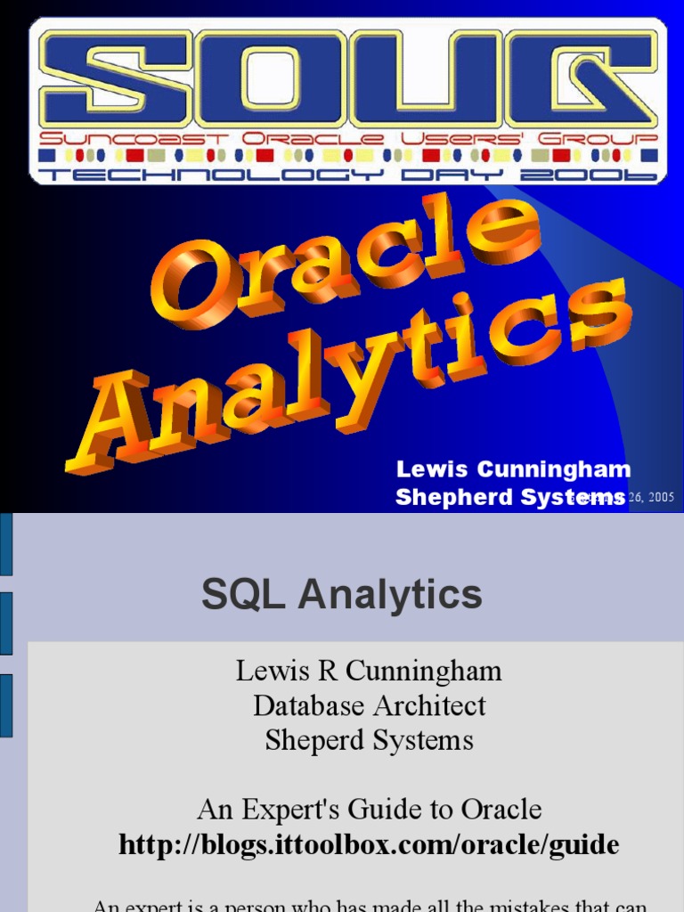 ORacle SQL Analytics | Download Free PDF | Sql | Oracle Database