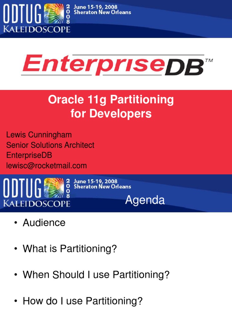 Oracle Partitioning For Developers Pdf Database Index Oracle Database