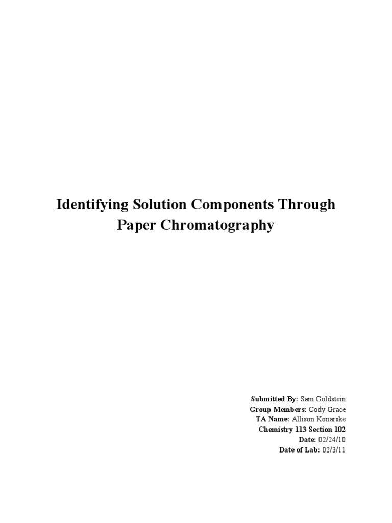 Paper Chromatography Lab Report | Download Free PDF | Chromatography ...