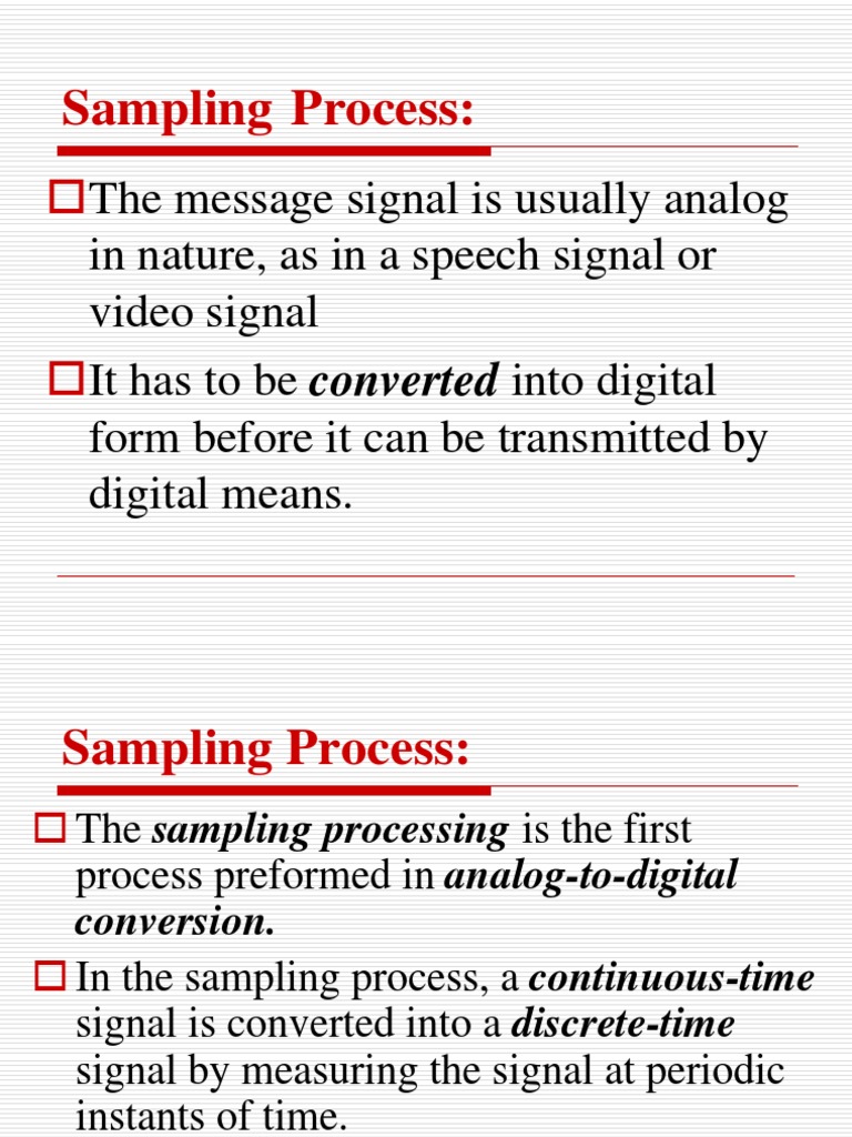 The Sampling Process | PDF | Sampling (Signal Processing) | Modulation