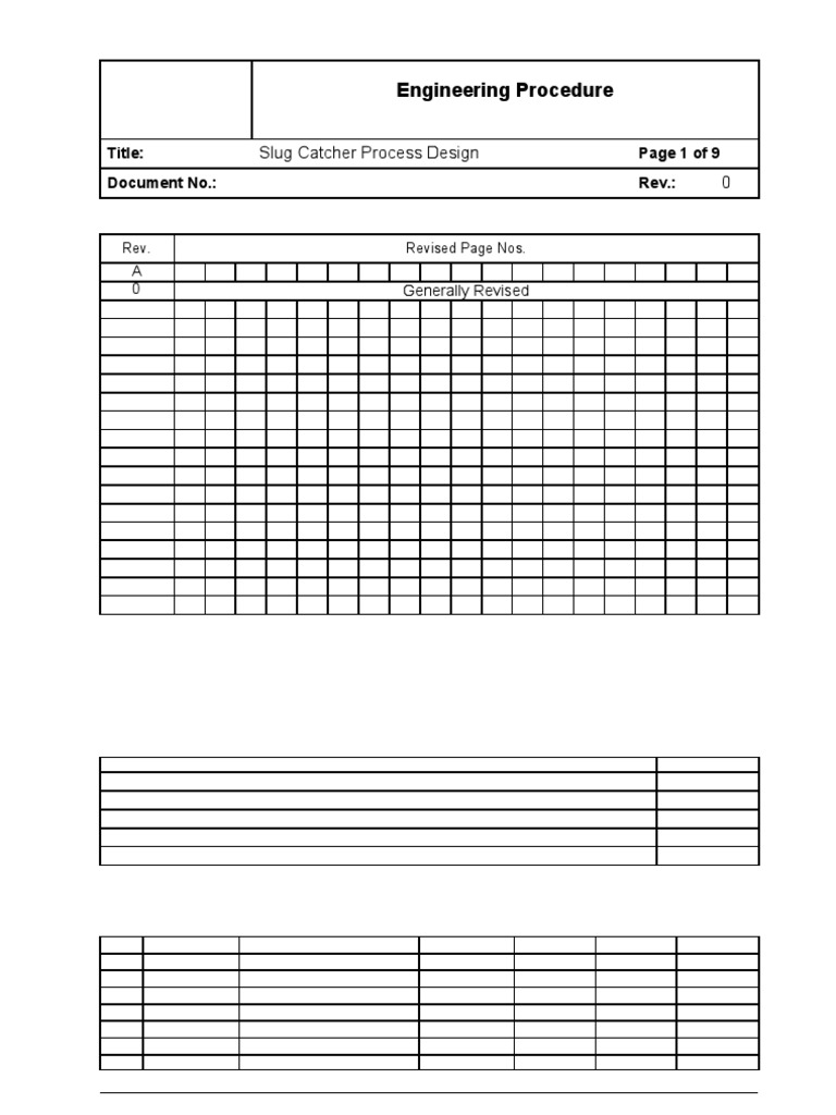 Engineering Procedure: Slug Catcher Process Design 0 | Download Free ...
