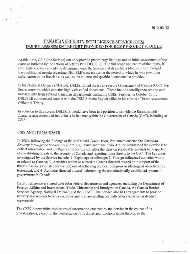 CSIS Injury Assessment | PDF | Classified Information | National Security