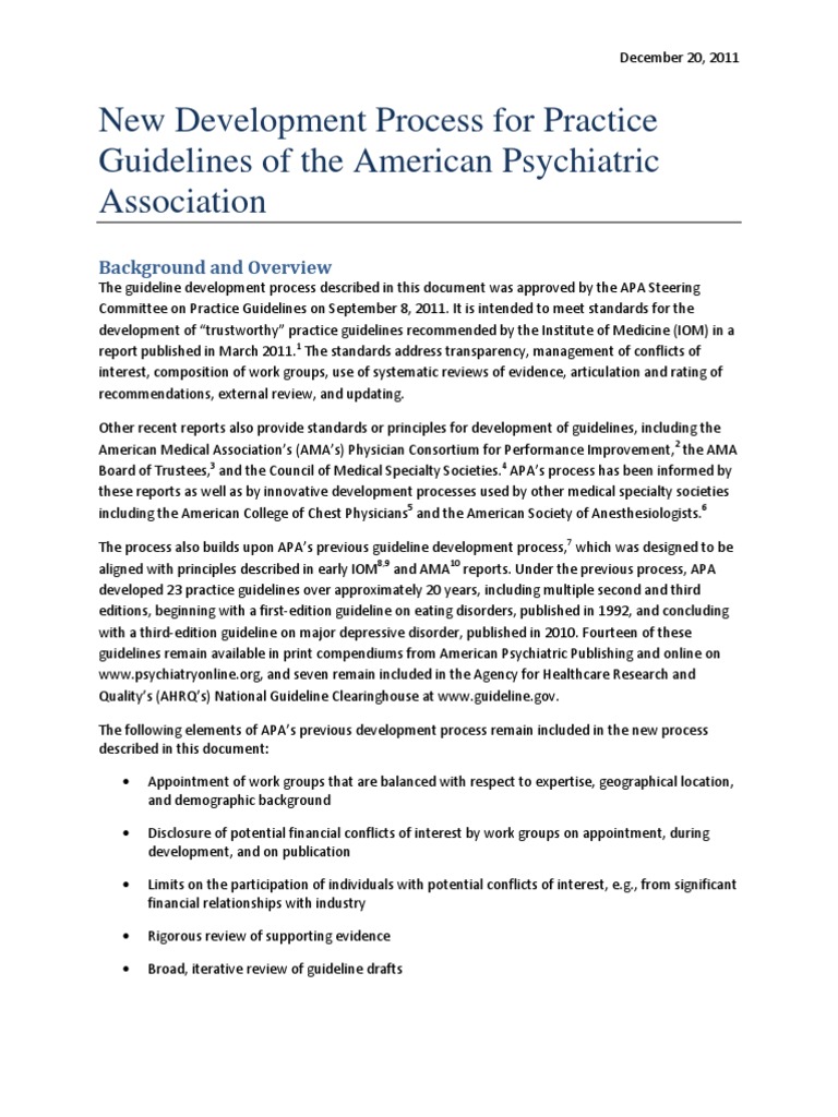 APA Updates Guideline Development Process | PDF | Clinical Trial ...
