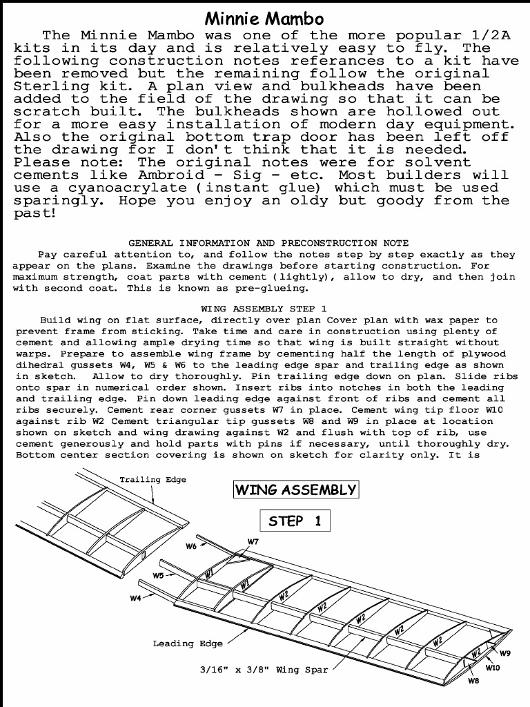 Minnie Mambo Model Airplane Build Guide | PDF | Sheet Metal | Stall ...