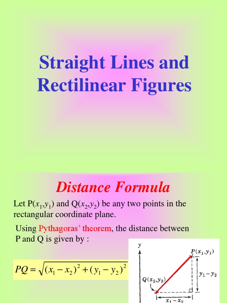 Straight Lines and Rectilinear Figures | PDF | Line (Geometry) | Slope