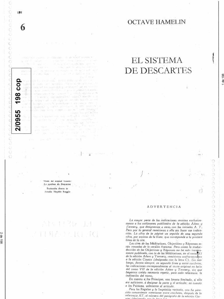 Hamelin Octave - El Sistema de Descartes | PDF