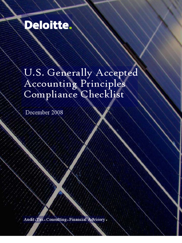 GAAP Checklist | PDF | Fair Value | Financial Statement