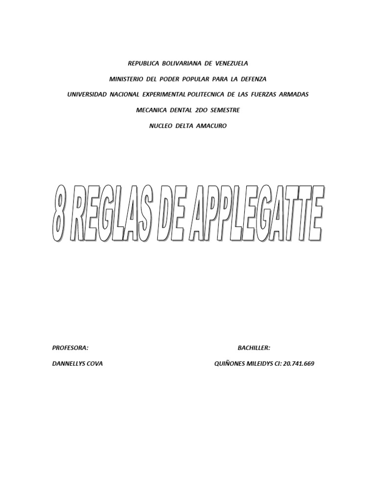 8 Reglas de Applegate | PDF