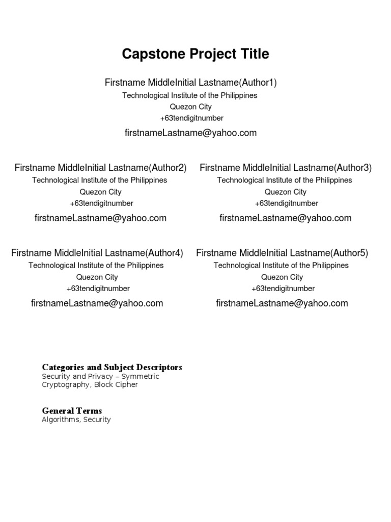 Capstone Project Proposal Template | PDF | Cryptography | Cognitive Science