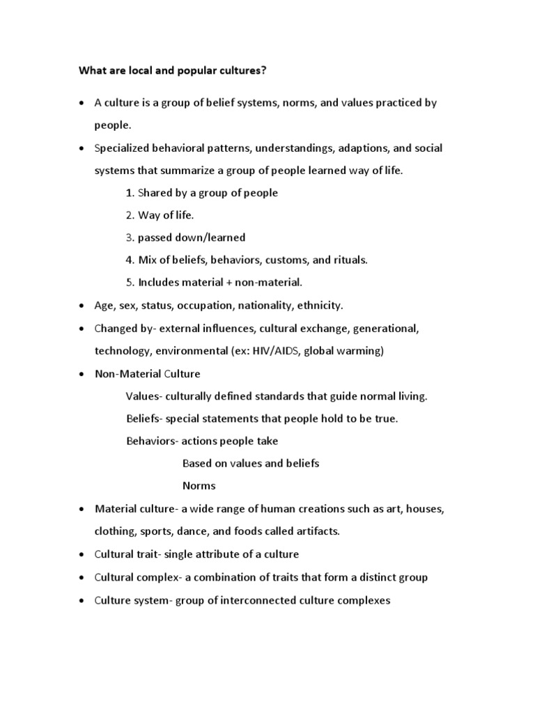 AP Human Geography Ch. 4 Outline and Study Guide | PDF | Folklore ...