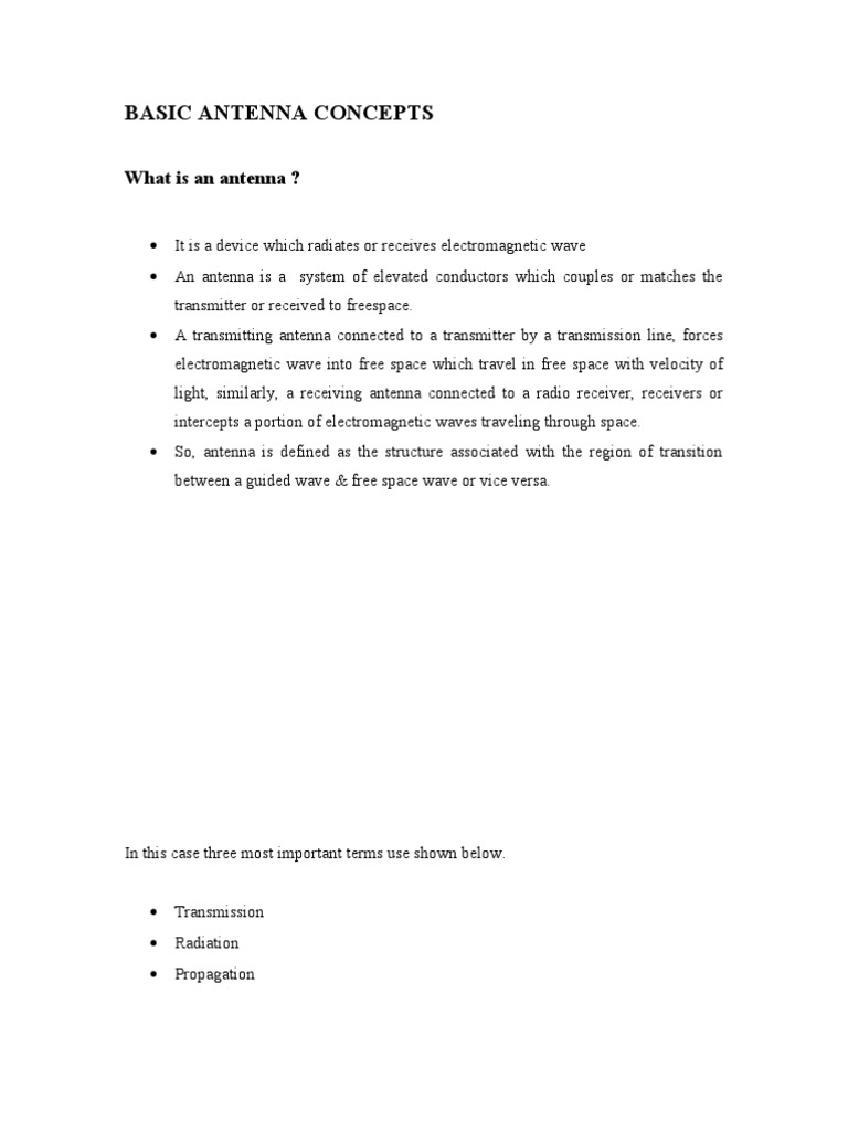 1 Basic Antenna Concepts | PDF | Antenna (Radio) | Polarization (Waves)