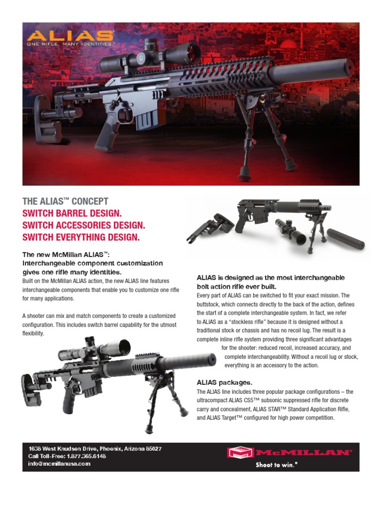 McMillan ALIAS Rifle Line Concept | PDF | Rifle | Telescopic Sight