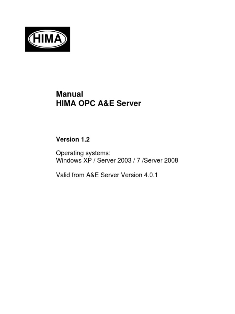 Hima OPC Server Manual | Download Free PDF | Port (Computer Networking) | Comma Separated Values