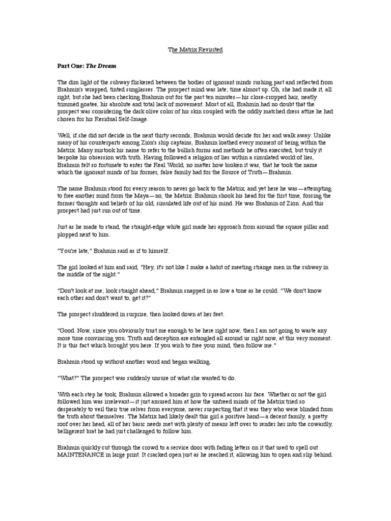 Part One: The Dream | PDF